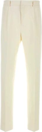 Ferragamo Homme, Pantalons, Blanc, Taille: M Cotton Blend Pant