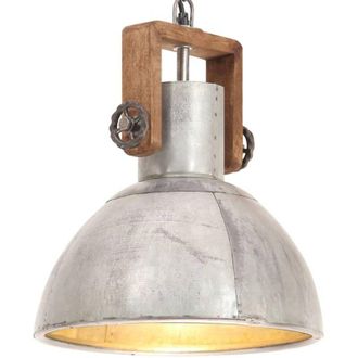 vidaXL H&auml;ngelampe Industriestil 25 W Silbern Rund 30 cm E27 vidaXL