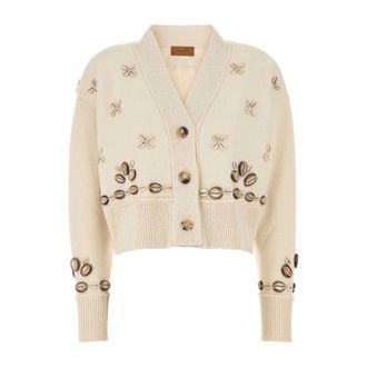 Alanui Ocean Dream Cardicrop - - Knitwear - Damen - Beige - S
