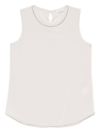 PESERICO débardeur orné de perles - Tons neutres