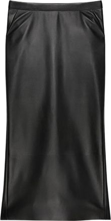 Givenchy Mid-length skirt in nappa leather with pleated back - Schwarz