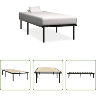 vidaXL vidaXL Bettgestell Schwarz - Bettgestell Schwarz Metall 100 &times; 200 cm