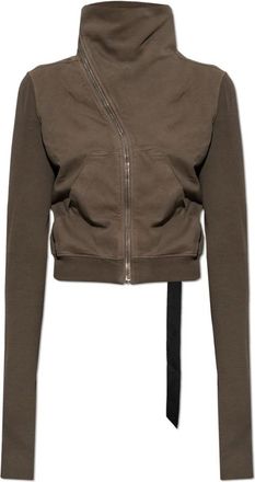 Rick Owens SweaT-shirt z asymetrycznym zamkiem - Femme - Sweatshirts et sweats &agrave; capuche - Gris - Taille: 38 FR