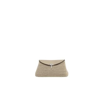 Toteme T-Lock Clutch - Femme - Sacs - Beige - Taille: ONE Size
