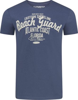 Riverso Tshirt Herren Baumwolle Regular Fit RIVLeon Rundhals Kurzarm Sommer Tee Shirt Print, Größe:5XL, Farbe:Washed Indigo Blue (C1JD)