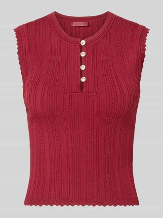 Guess Stricktop in Pointelle-Strick mit kurzer Knopfleiste