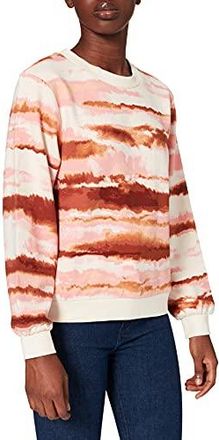 Tom Tailor Denim TOM TAILOR Denim 1027249 Sweat-shirt cropped en Coton Bio Femme,27595 - Batik Stripe,S