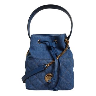 Versace Femme, Sacs, Bleu, Taille: ONE Size Kleio Sac Bandoulière Matelassé en Denim