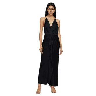 SIMKHAI Femme, Robes, Noir, Taille: 36 FR Robe Noire à Drapé Avant