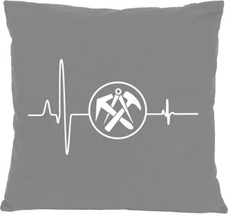 Spass Kostet Kissen mit Spruch und F&uuml;llung Dekokissen Dachdecker Herzschlag