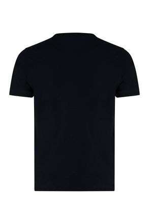 Slowear Mens T-Shirt Crew-Neck Black Cotton T-Shirts And Polos