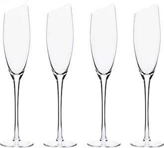 Generic Weinglas Schr&auml;ge Champagnergl&auml;ser 180Ml Kristallglas Sektgl&auml;ser Set Von 4-Haus Luxus Champagnerfl&ouml;te/Transparent/180Ml