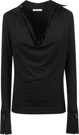 Patrizia Pepe Haut &agrave; manches longues - Femme - Tops - Noir - Taille: 40 FR