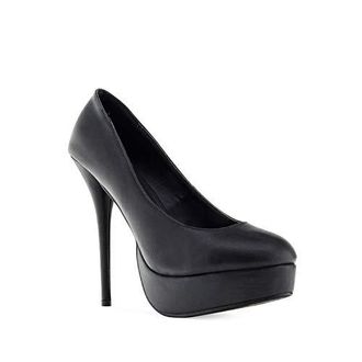 Andres Machado Chaussures Plateforme pour Femme/Adolescent Vernis et Simili Cuir - AM453 - Talons Aiguille 15 cm - Plateforme 3,5 cm - Soft Noir, EU 44