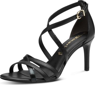Tamaris Damen Sandalette mit Stilettoabsatz, schwarz, 41 EU