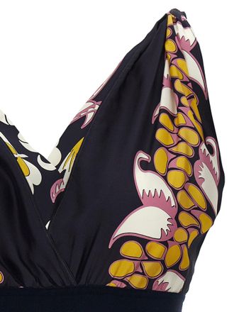 Tory Burch Printed Silk Tank Top - Black