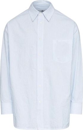 Maison Margiela Homme, Chemises, Bleu, Taille: M Chemise Popeline &agrave; Rayures