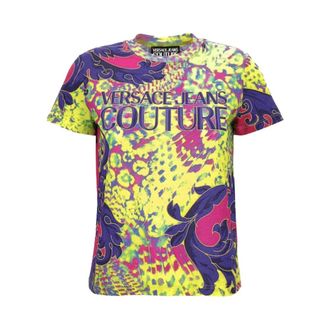 Versace Jeans Couture Femme, Tops, Multicolore, Taille: 38 FR T-shirt Manches Courtes Style Décontracté