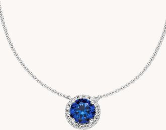 VEYNOU Veynou Halskette Ava Aus 14 Karat Weißgold Und 1,0ct. Saphir Und Diamanten silber