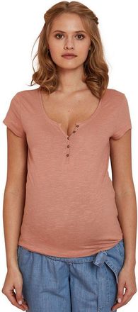 Vertbaudet Kurzarmshirt Henley-Shirt für Schwangerschaft & Stillzeit