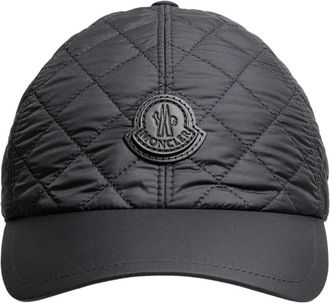 Moncler Moncler Casquette &Agrave; Matelassage En Losanges, Homme, Noir, Taille: Uni
