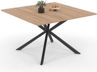 IDMarket Idmarket - Quadratischer Esstisch alix 8 Personen Spinnenfu&szlig; Holz und Schwarz 120 cm