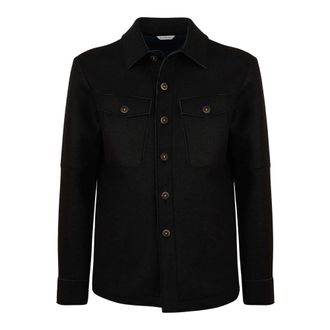 Manuel Ritz Wollhemd - - Shirts - Herren - Schwarzk - S