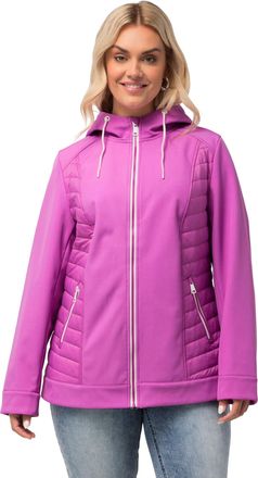 Ulla Popken Damen, große Größen, GRS Hyprar Shoftshelljacke mit Steppung, wasserabweisend