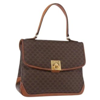 Celine Sac &agrave; main vintage Macadam en toile Pre-owned - Femme - Pre-owned - Brun - Taille: ONE Size
