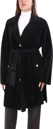 Pinko Pinko, Femme, Manteaux, Noir, Taille: 38 FR Manteau Ceintur&eacute;