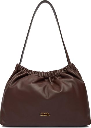 Tommy Hilfiger Handtasche Tommy Hilfiger Soft Leather Shoulder Bag AW0AW18307 Dunkelrot