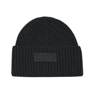 Dondup Logo-Patch Rippstrick-M&uuml;tze - - Accessories - Herren - Schwarzk - ONE SIZE