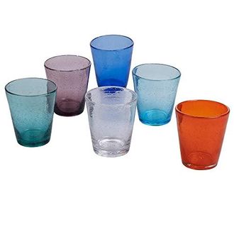 Villa D'Este Home Tivoli Lot de 6 verres &agrave; eau 330 ml en p&acirc;te de verre souffl&eacute;, Infinito Cancun