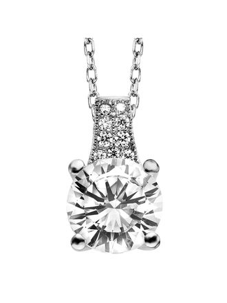 Julie Julsen Anh&auml;nger mit Kette 925 Silber rhodiniert Zirkonia wei&szlig;