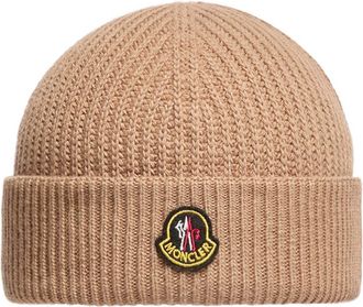 Moncler Moncler Wool And Cashmere Beanie, Men, Beige, Size: One Size