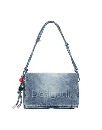 Desigual sac &agrave; charms en denim moyen bleu