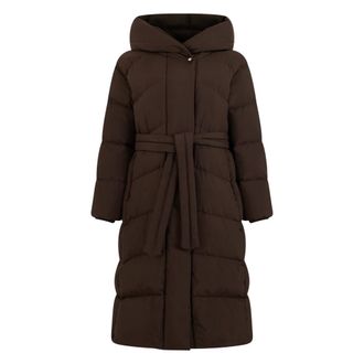 Moorer Femme, Manteaux, Brun, Taille: 38 FR Manteau Long &agrave; Capuche