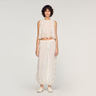 Sandro Top court cr&eacute;ponn&eacute;