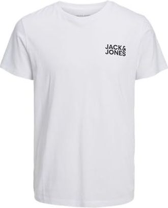 Jack & Jones Jjecorp Noos Pls T-Shirt à col Rond avec Logo - Grande Taille, Blanc., XXL