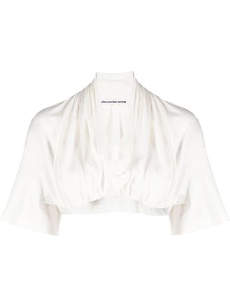 Alexander Wang Drapiertes Cropped-Top - Weiß