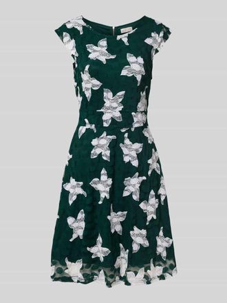 Apricot Knielanges Kleid mit Ausbrenner-Effekt