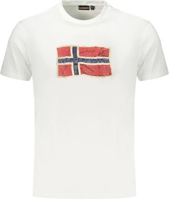 Napapijri Homme, Tops, Blanc, Taille: 3XL T-shirt &agrave; manches courtes
