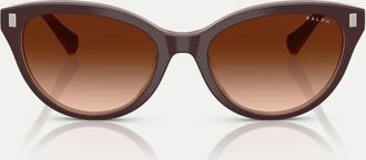 Ralph Lauren Cat-Eye-Sonnenbrille mit braunem Glas in einfarbigem Milchbraun
