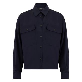 Max Mara Femme, Blouses et Chemises, Bleu, Taille: 36 FR Veste courte en tissu de laine