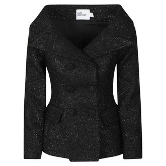 Self Portrait Metallic Boucle Jacket - - Jackets - Damen - Schwarzk - M