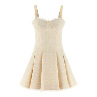 Balmain Femme, Robes, Blanc, Taille: 38 FR Mini-robe Conchiglie en tweed