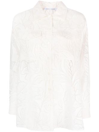 Alberta Ferretti Hemd mit Blumenmotiv - Weiß