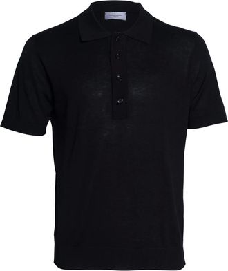 Paolo Pecora Homme, Tops, Noir, Taille: XL Polo a quattro bottoni