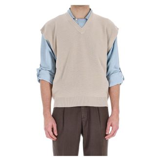 Roberto Collina Gilet V-Ausschnitt aus Baumwolle - - Knitwear - Herren - Grau - XL