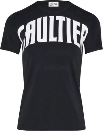 Jean Paul Gaultier Femme, Tops, Noir, Taille: 36 FR Logo Baby T-Shirt